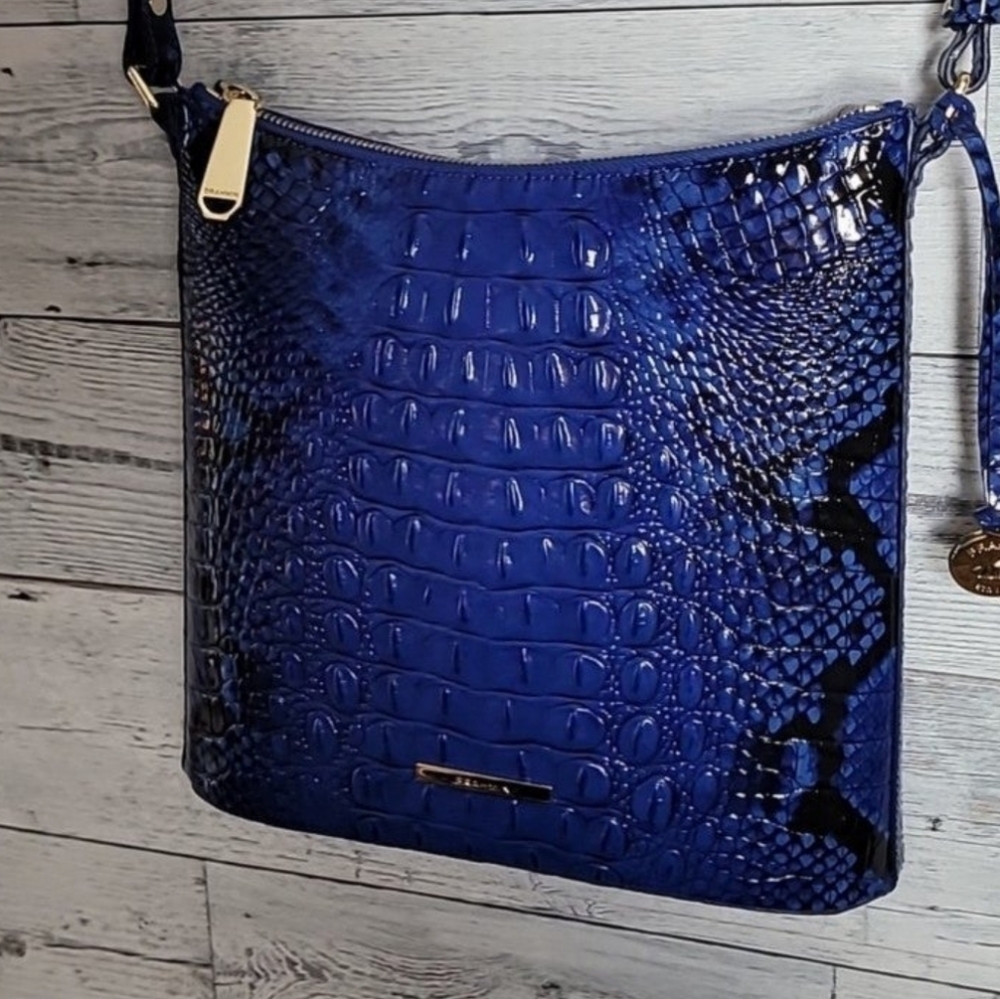 Rare Htf Brahmin Katie Blue Viper Ombre Alligator Cro… - Gem